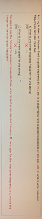 Solved A string is stretched between fixed supports | Chegg.com