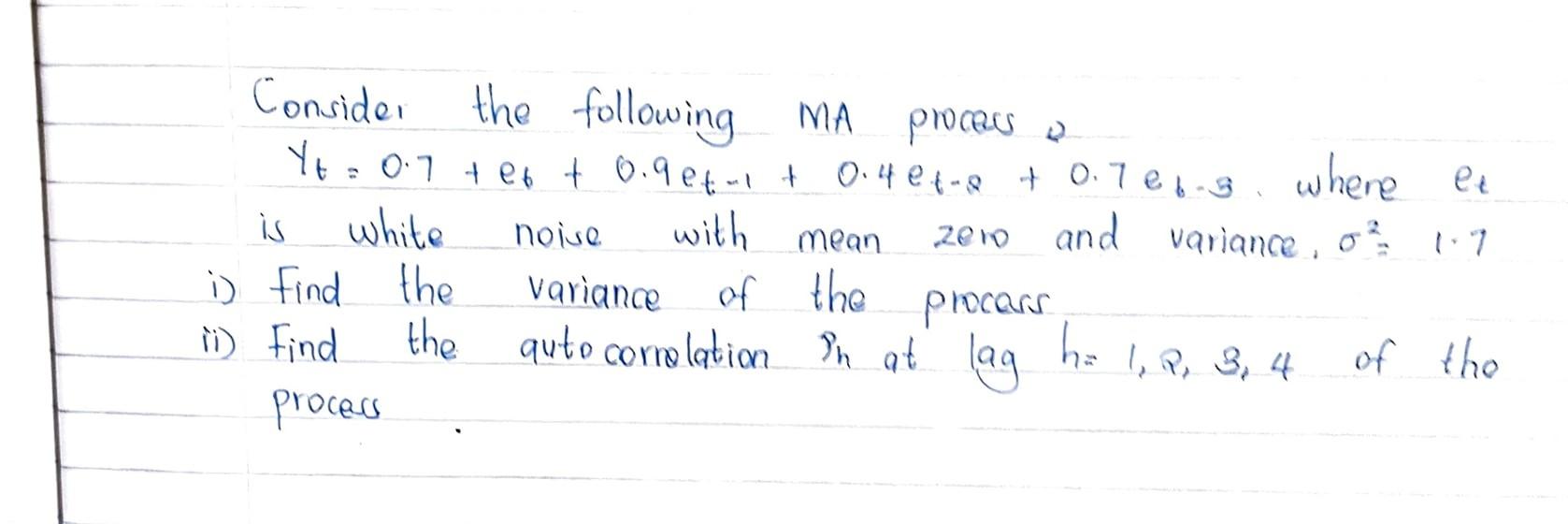 Solved Consider the following MA process o | Chegg.com