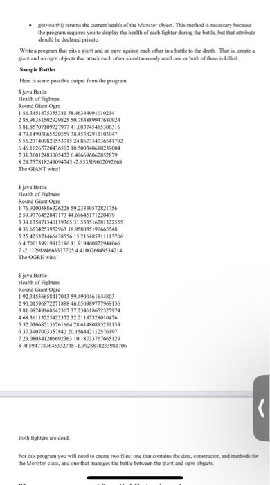 Solved In this assignment, we create two objects (giant and | Chegg.com
