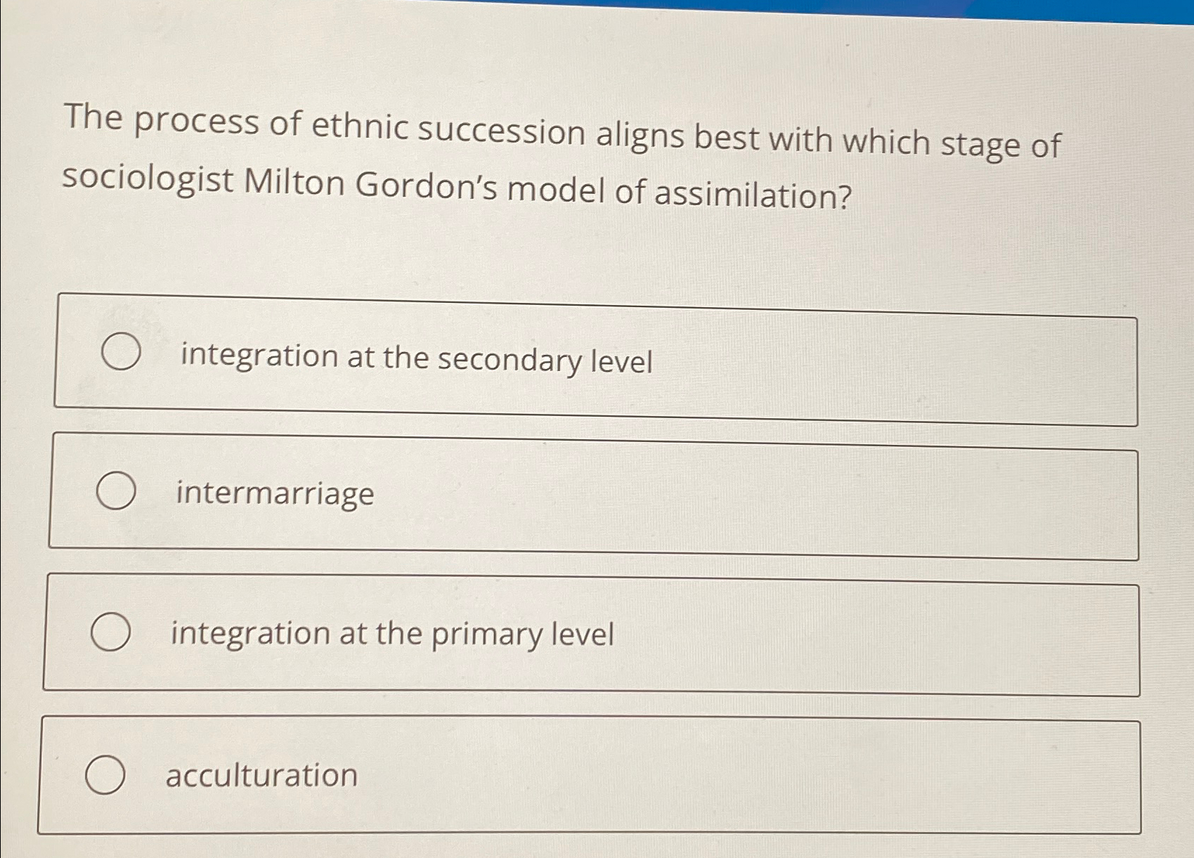 Solved The process of ethnic succession aligns best with | Chegg.com