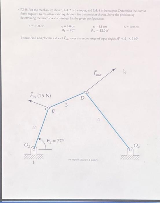 Solved ME 4133 Machine Design I: Kinematics \& Dynamics of | Chegg.com