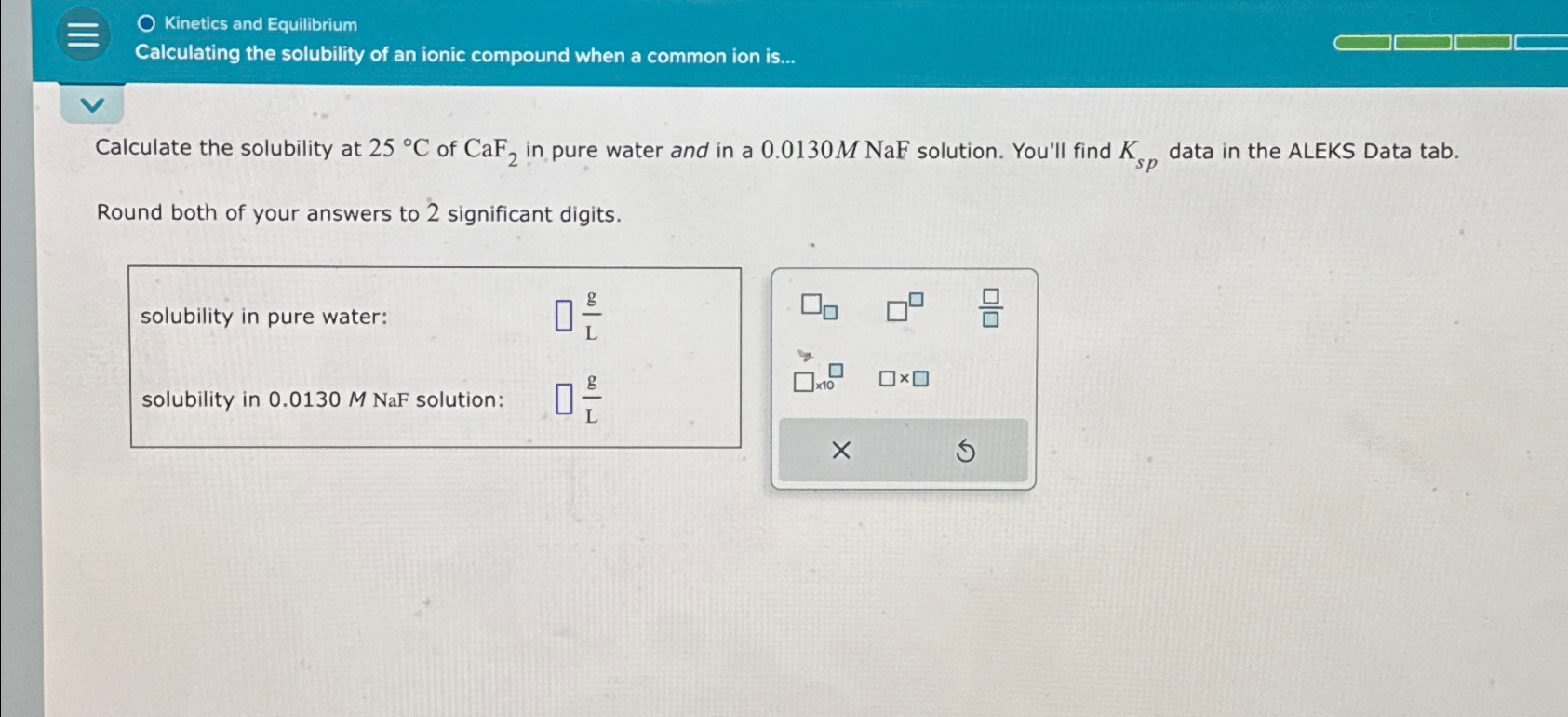 Solved Kinetics and EquilibriumCalculating the solubility of | Chegg.com