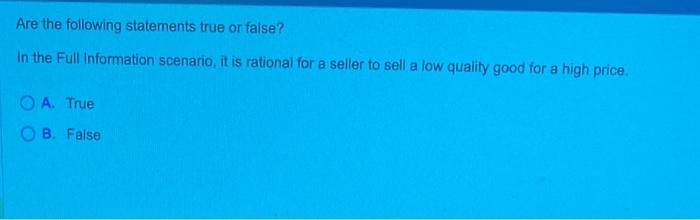 Solved Are the following statements true or false? In the | Chegg.com