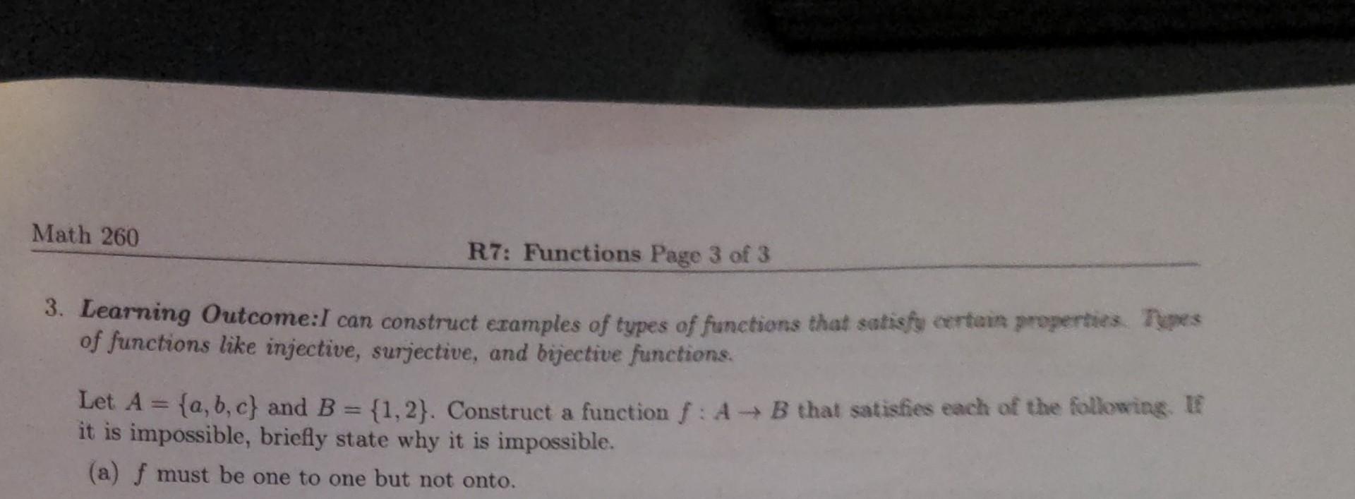 Solved 3. Learning Outcome:I can construct examples of types | Chegg.com