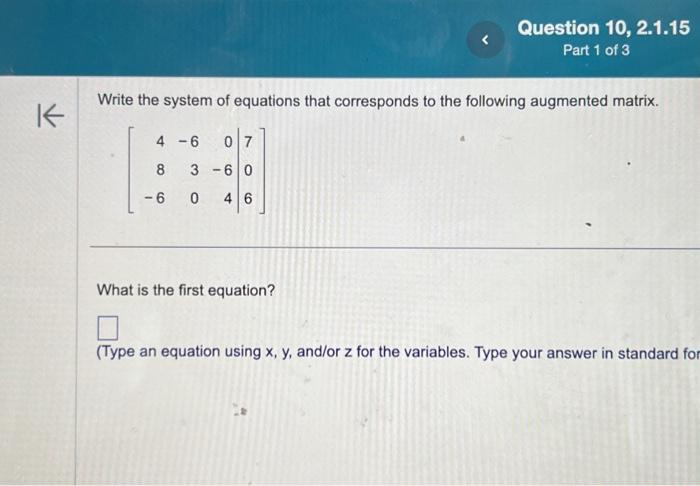 Solved Write the system of linear equations corresponding to | Chegg.com