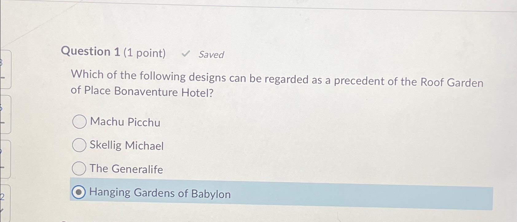 Question 1 (1 ﻿point) ﻿SavedWhich of the following | Chegg.com