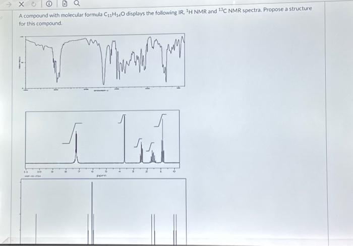 A compound with molecular formula C11H14O displays | Chegg.com