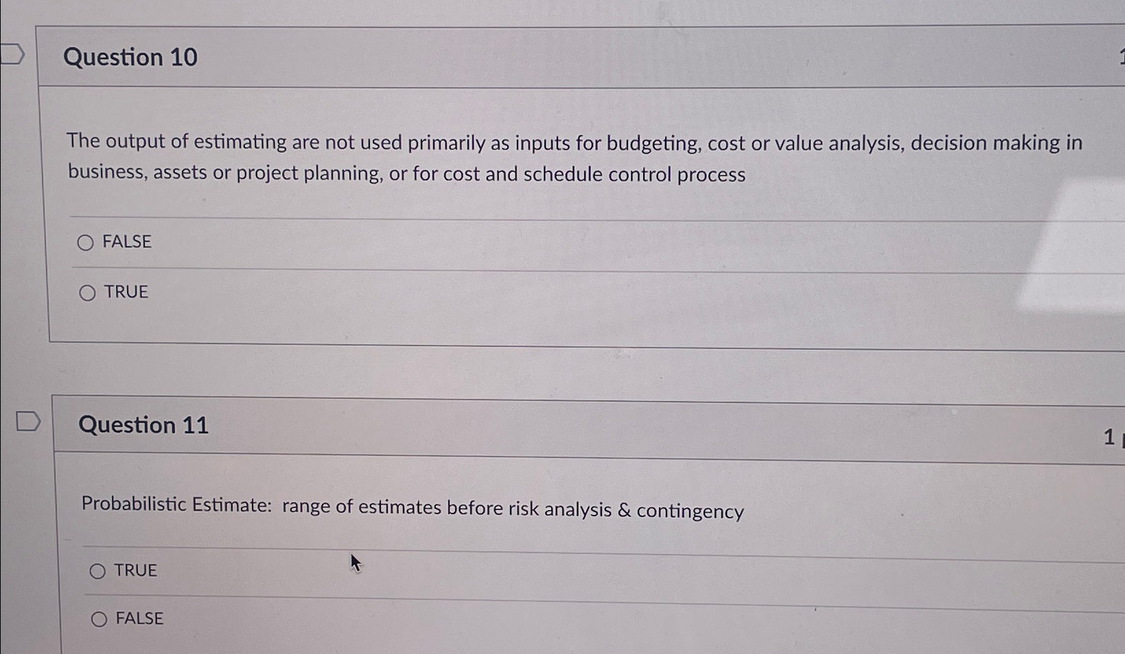 Solved Question 10The output of estimating are not used | Chegg.com