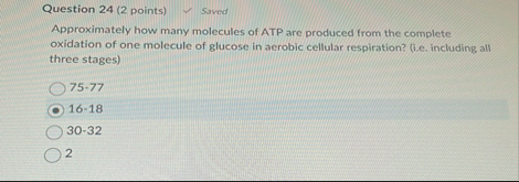 Solved Question 24 (2 ﻿points)SavedApproximately how many | Chegg.com