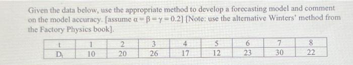 Solved Given the data below, use the appropriate method to | Chegg.com