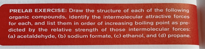 Solved PRELAB EXERCISE: Draw the structure of each of the | Chegg.com