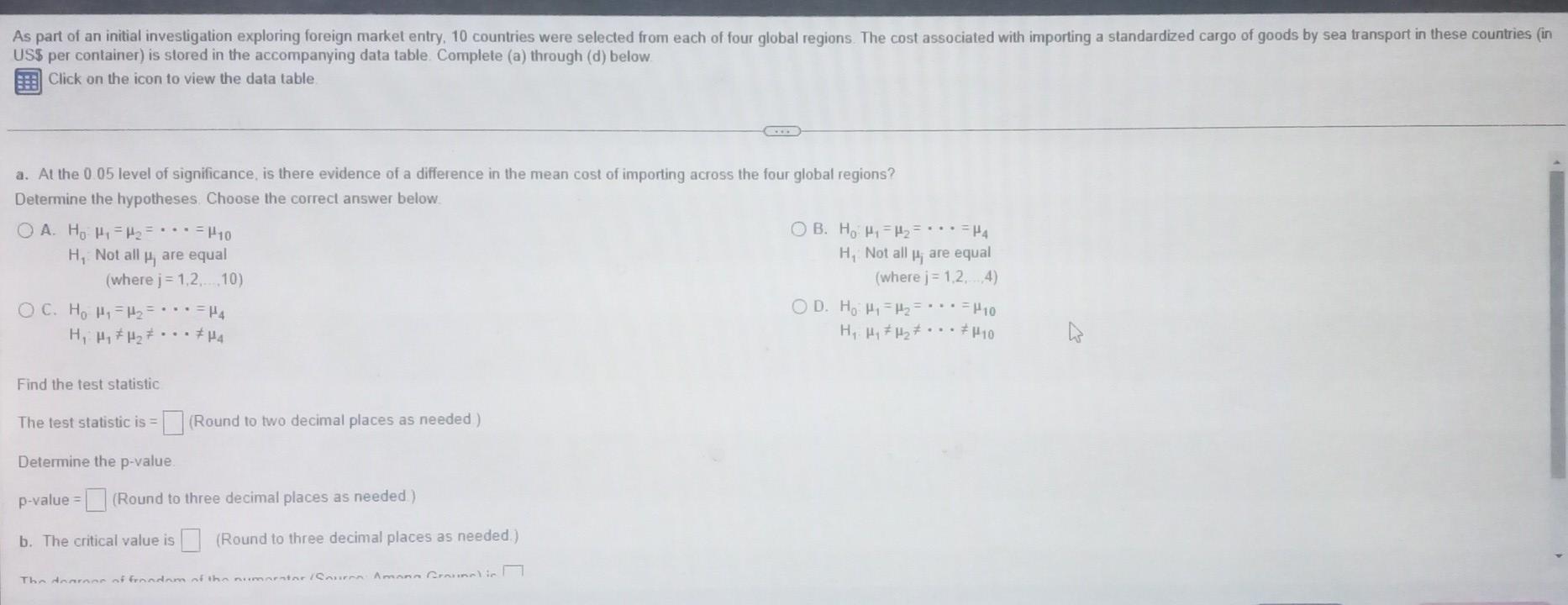 Solved As part of an initial investigation exploring foreign | Chegg.com