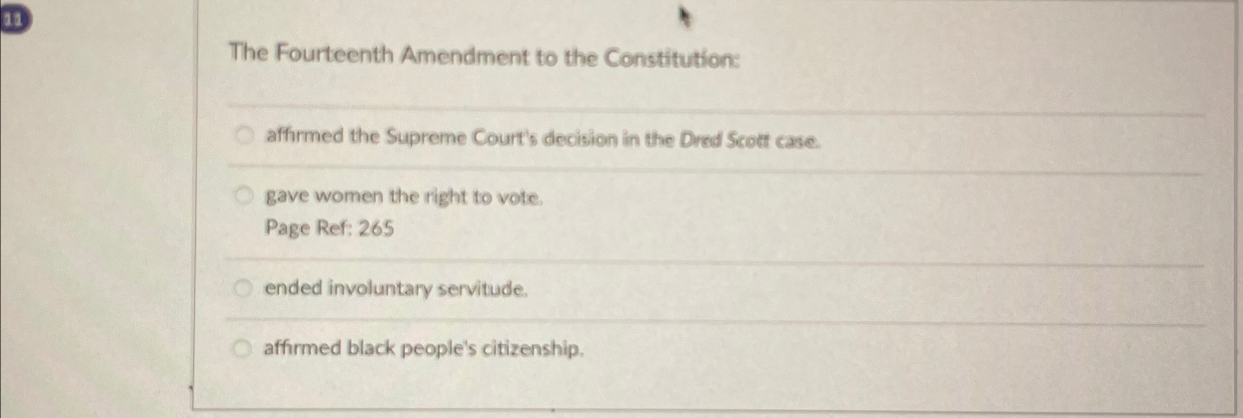 Solved The Fourteenth Amendment to the Constitution:affrrmed | Chegg.com