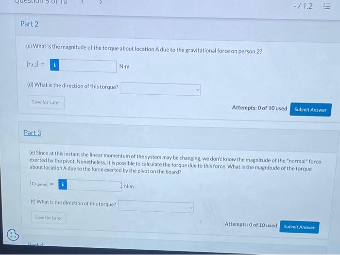 Solved Two people of different masses sit on a seesaw. M1, | Chegg.com