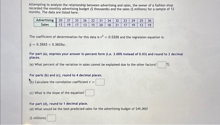 Solved Attempting to analyze the relationship between | Chegg.com