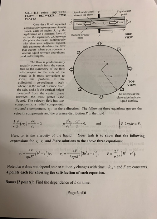 Solved F Top circular Liquid sandwiched between the plates | Chegg.com
