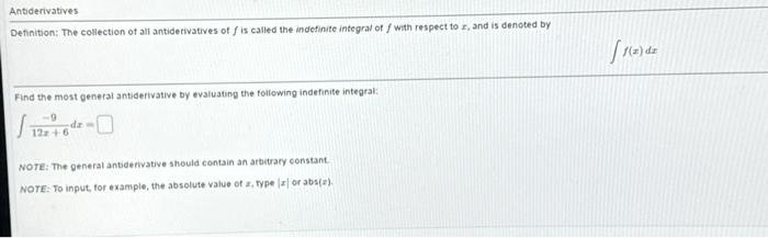 Solved Definition: The collection of all antiderivatives of | Chegg.com