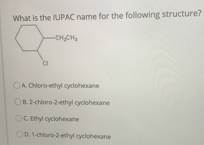 Solved What is the IUPAC name for the following structure? | Chegg.com