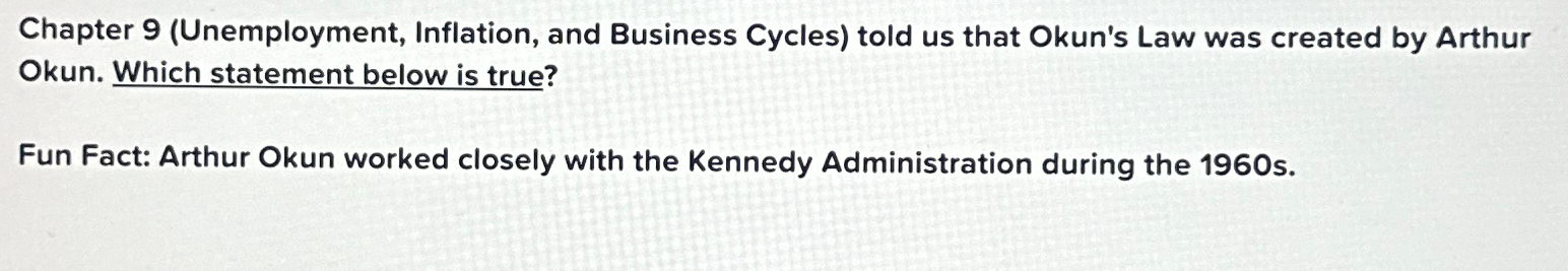 Solved Chapter 9 (Unemployment, ﻿Inflation, and Business | Chegg.com