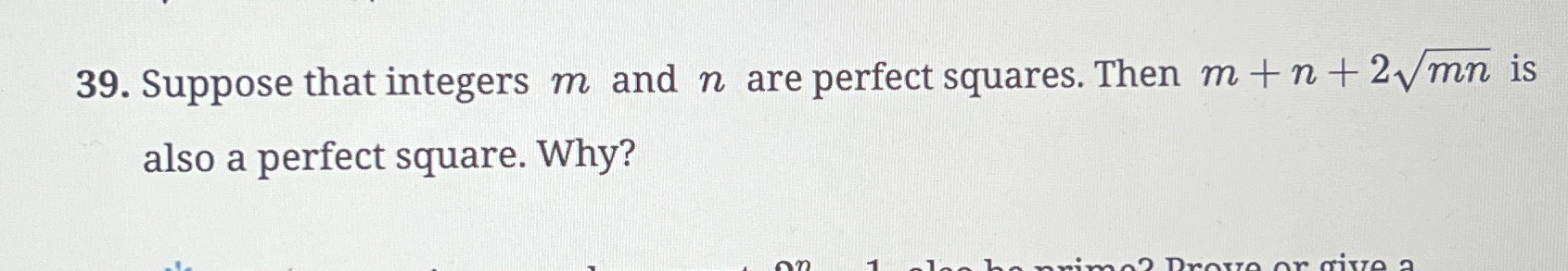 Suppose that integers m ﻿and n ﻿are perfect squares. | Chegg.com