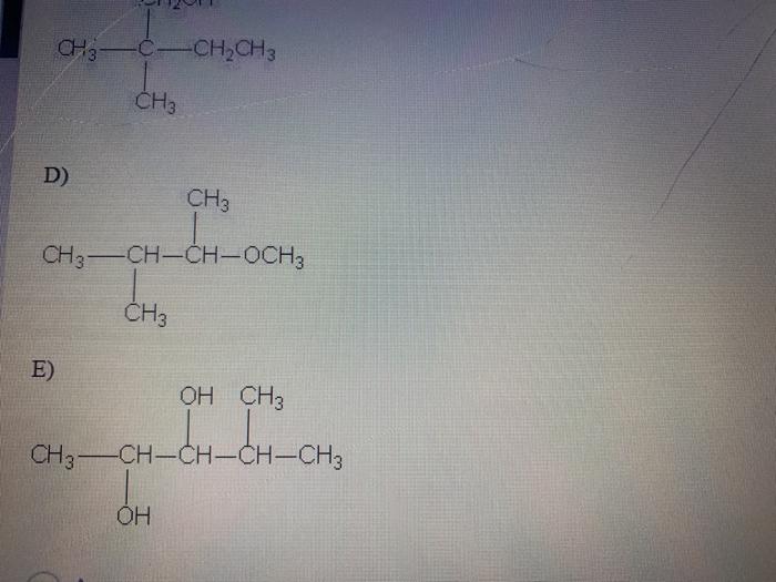 Solved Which molecule shown is a primary alcohol? A) CH3 OH | Chegg.com