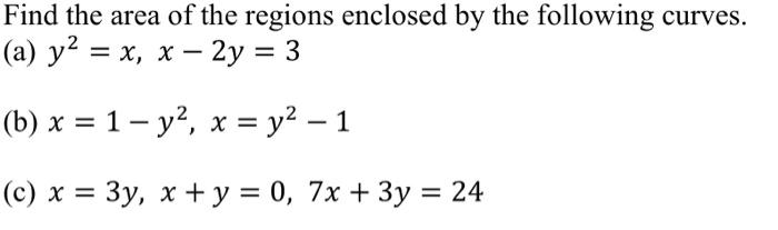 Solved Find the area of the regions enclosed by the | Chegg.com