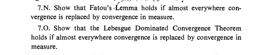 Solved 7.N. ﻿Show that Fatou's Lemma holds if almost | Chegg.com