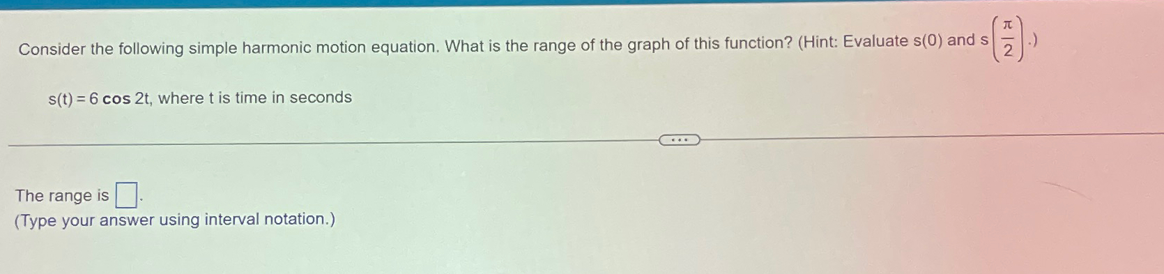 Consider the following simple harmonic motion | Chegg.com