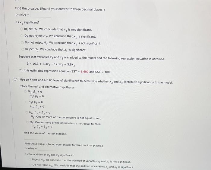 Solved regression analysis involving 27 observations, the | Chegg.com