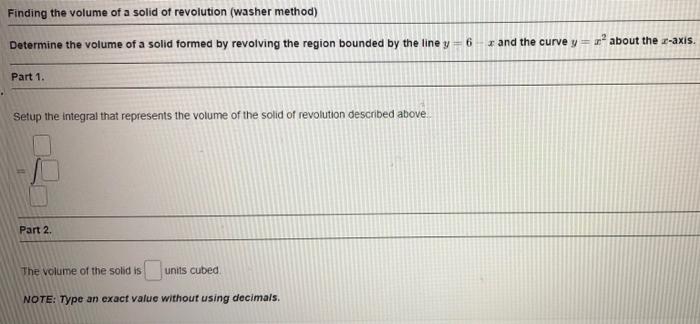 Solved Determine the volume of a solid by integrating a | Chegg.com