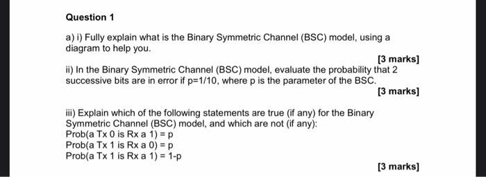 Solved Question 1 a) i) Fully explain what is the Binary | Chegg.com