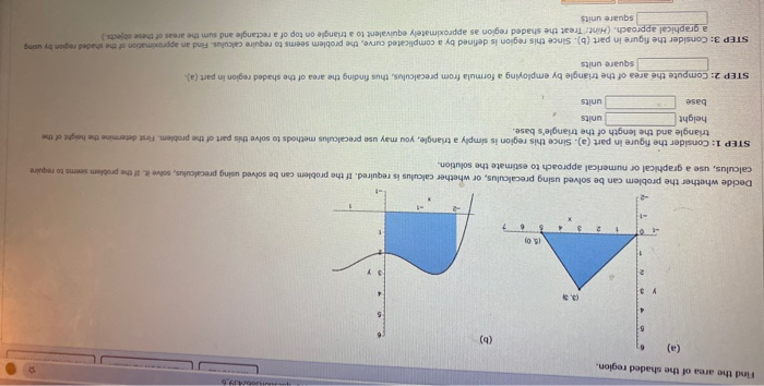 Solved 496 Find the area of the shaded region. (a) (b) 5 5 | Chegg.com