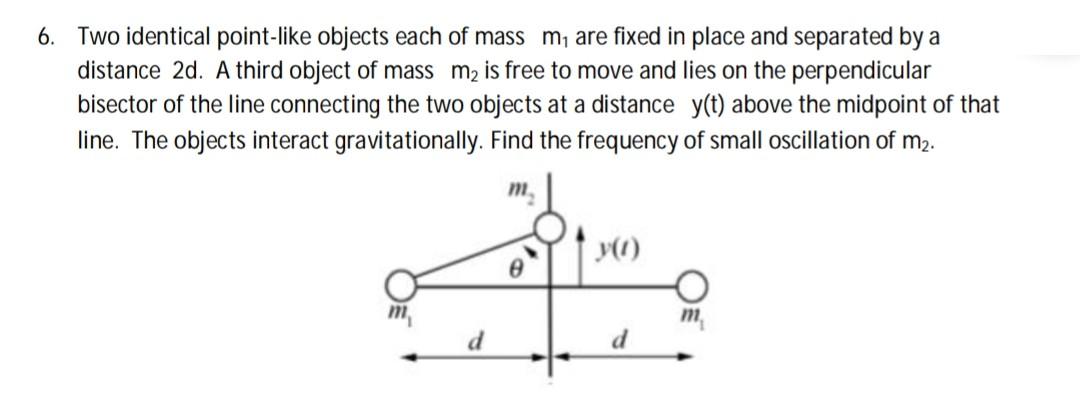 Solved 6. Two identical point-like objects each of mass m, | Chegg.com