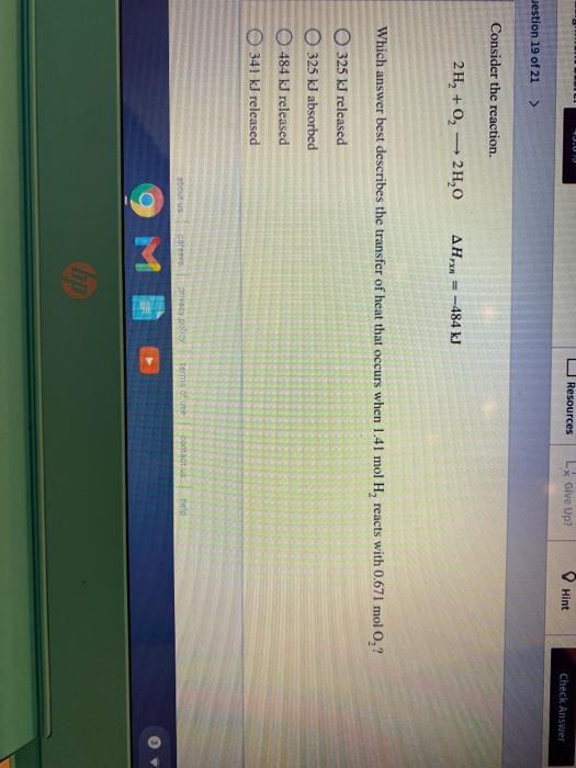 Solved UU Resources Lx Give Up? Hint Check Answer Jestion 19 | Chegg.com