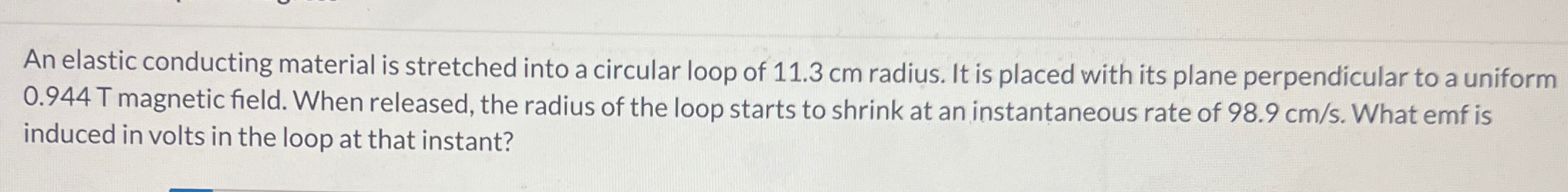 Solved An elastic conducting material is stretched into a | Chegg.com