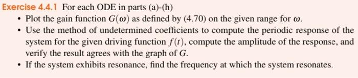 Solved Exercise 4.4.1 For each ODE in parts (a)-(h) - Plot | Chegg.com