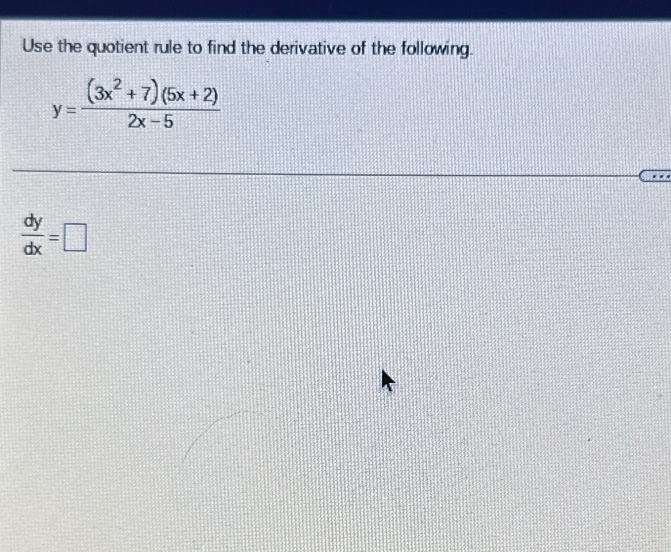 Solved Use the quotient rule to find the derivative of the | Chegg.com