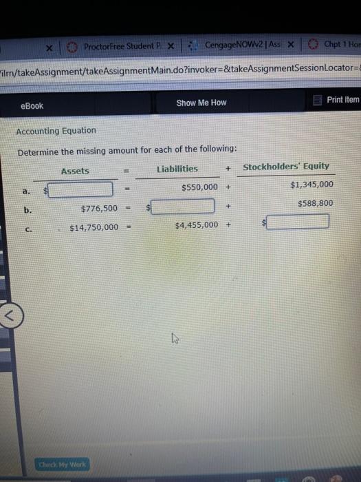 Solved Determine the missing amount for each of the | Chegg.com