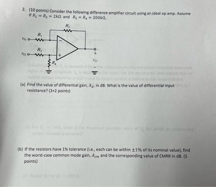Solved 2. (10 points) Consider the following difference | Chegg.com