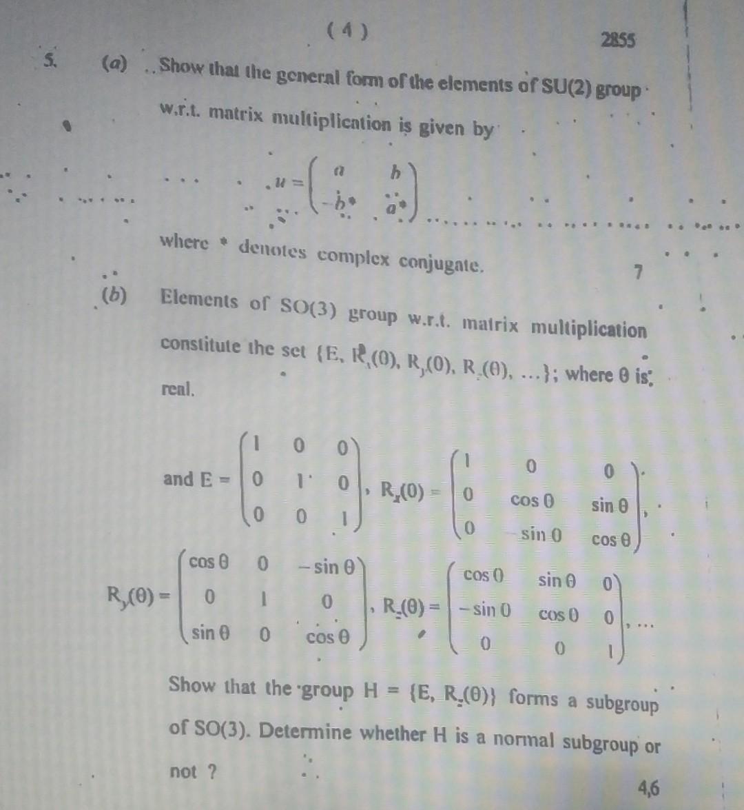 Solved (a Show that the general form of the elements of | Chegg.com