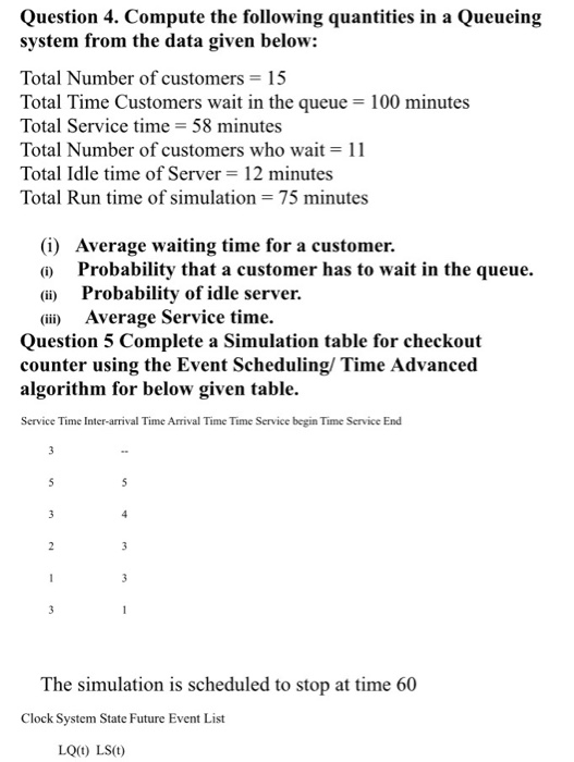 Solved Question 4. Compute the following quantities in a | Chegg.com