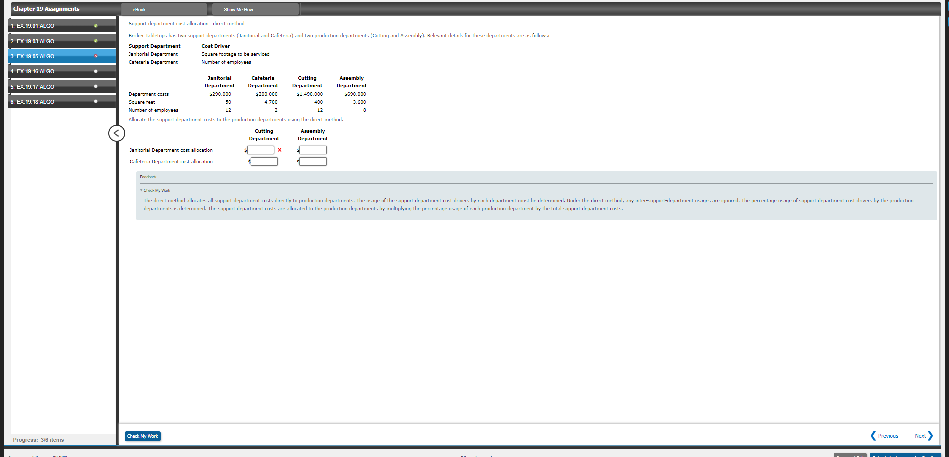 Solved Support Department Cost Allocation—direct