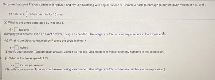 Solved Suppose that point P is on a circle with radius r, | Chegg.com