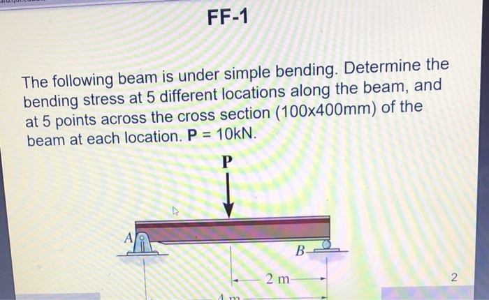 Solved FF-1 The following beam is under simple bending. | Chegg.com