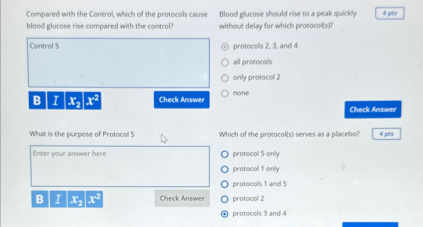 Solved Compared with the Control, which of the protocols | Chegg.com