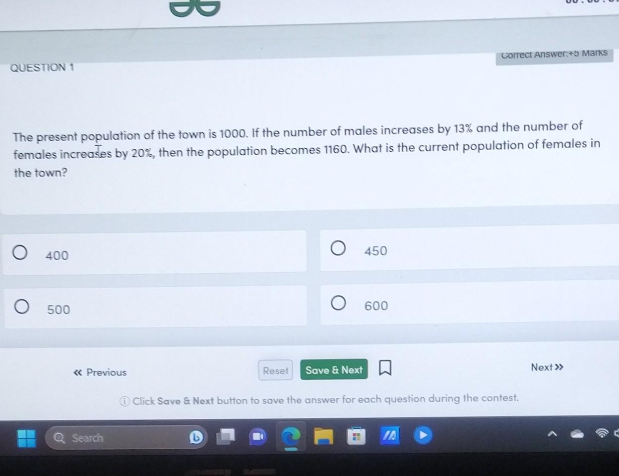 Solved The present population of the town is 1000 . If the | Chegg.com