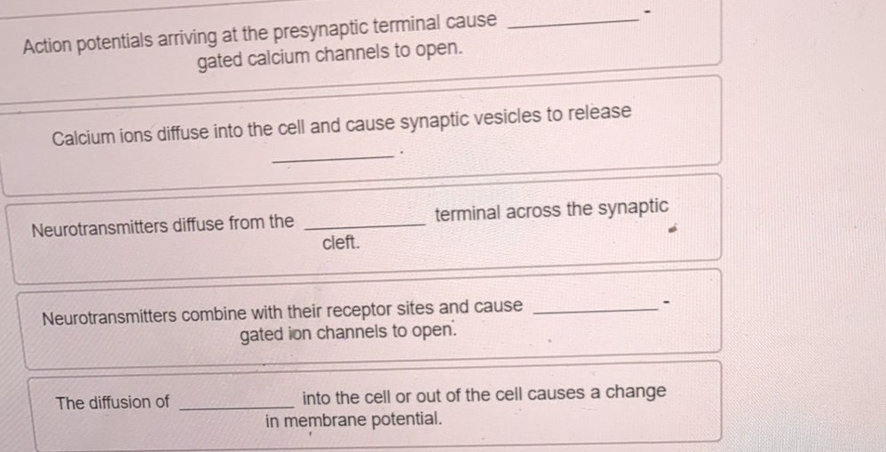 Solved Action potentials arriving at the presynaptic | Chegg.com