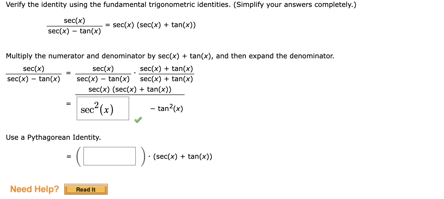 Solved Verify the identity using the fundamental | Chegg.com