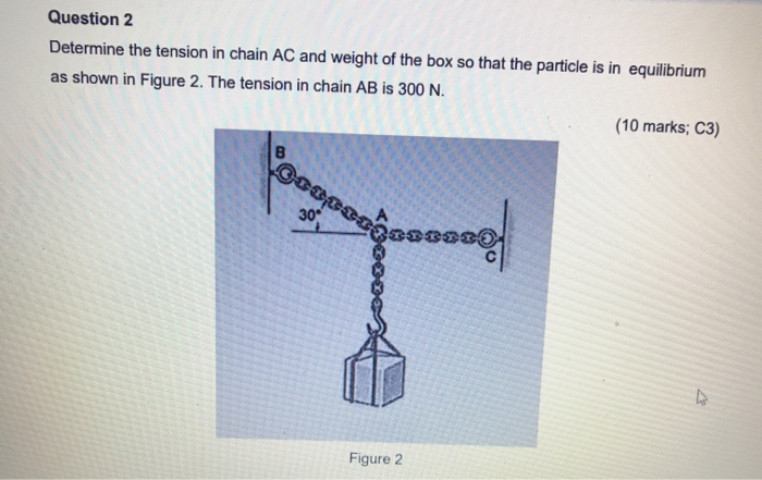 Solved Question 2 Determine the tension in chain AC and | Chegg.com