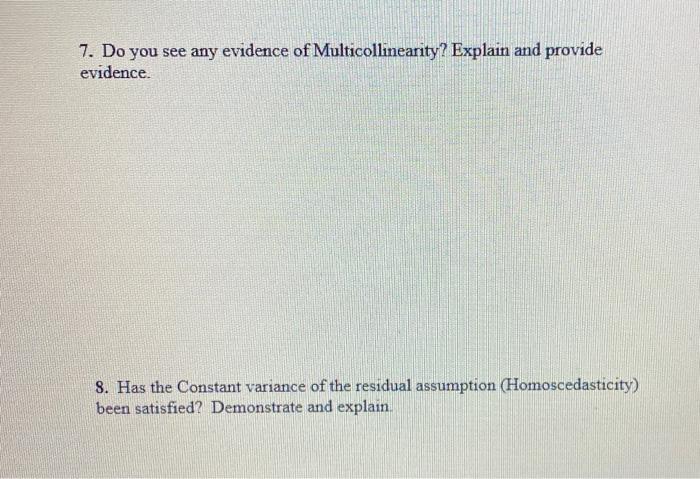 Solved Based On The Multiple Regression Output In Excel That